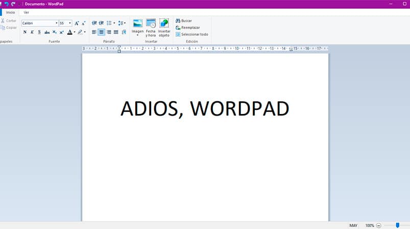 Microsoft anuncia el fin de WordPad tras casi 30 años de servicio
