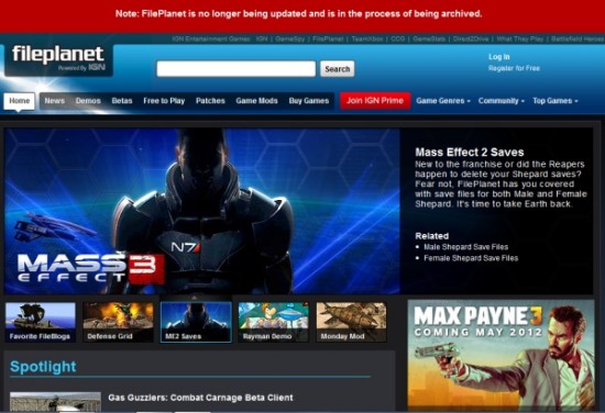 FilePlanet cerrará después de 13 años de servicios