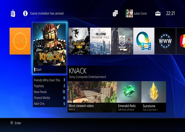 Imágenes de la interfaz de usuario de PS4