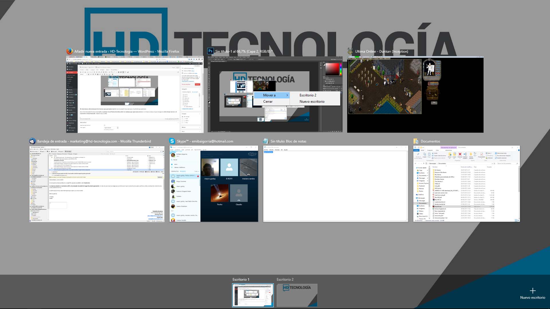 Guiá: Como activar múltiples Escritorios y mover ventanas en Windows 10