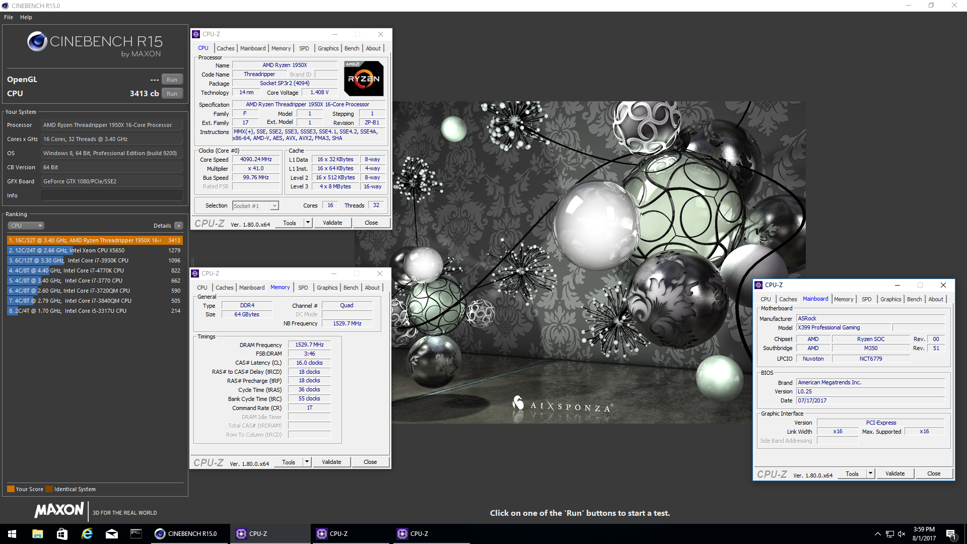 Se filtran mas benchmark del AMD Ryzen Thradripper 1950X