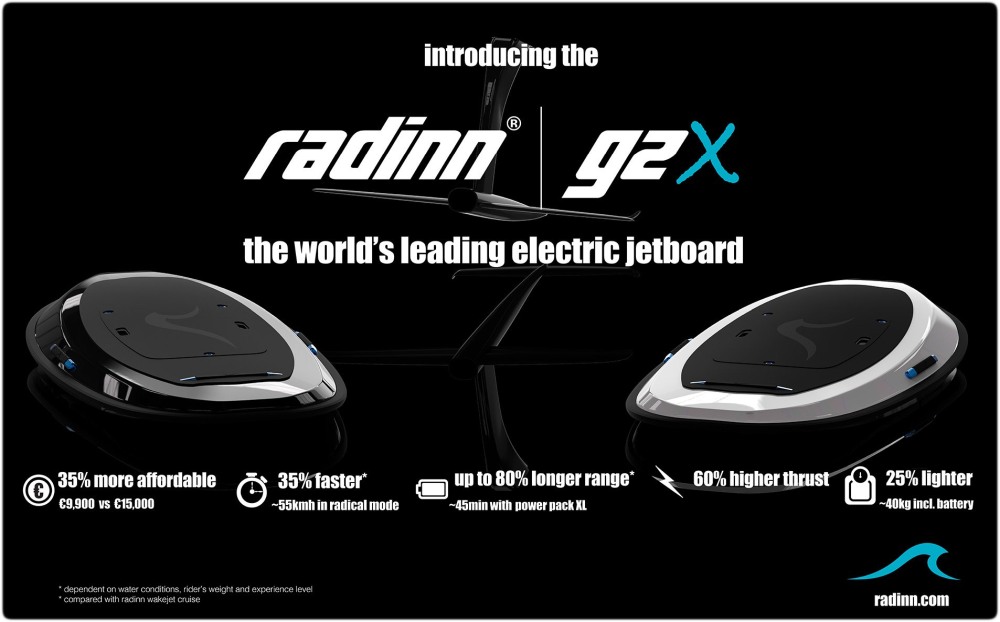 Radinn G2X una tabla Surf eléctrica que te puede llevar de paseo