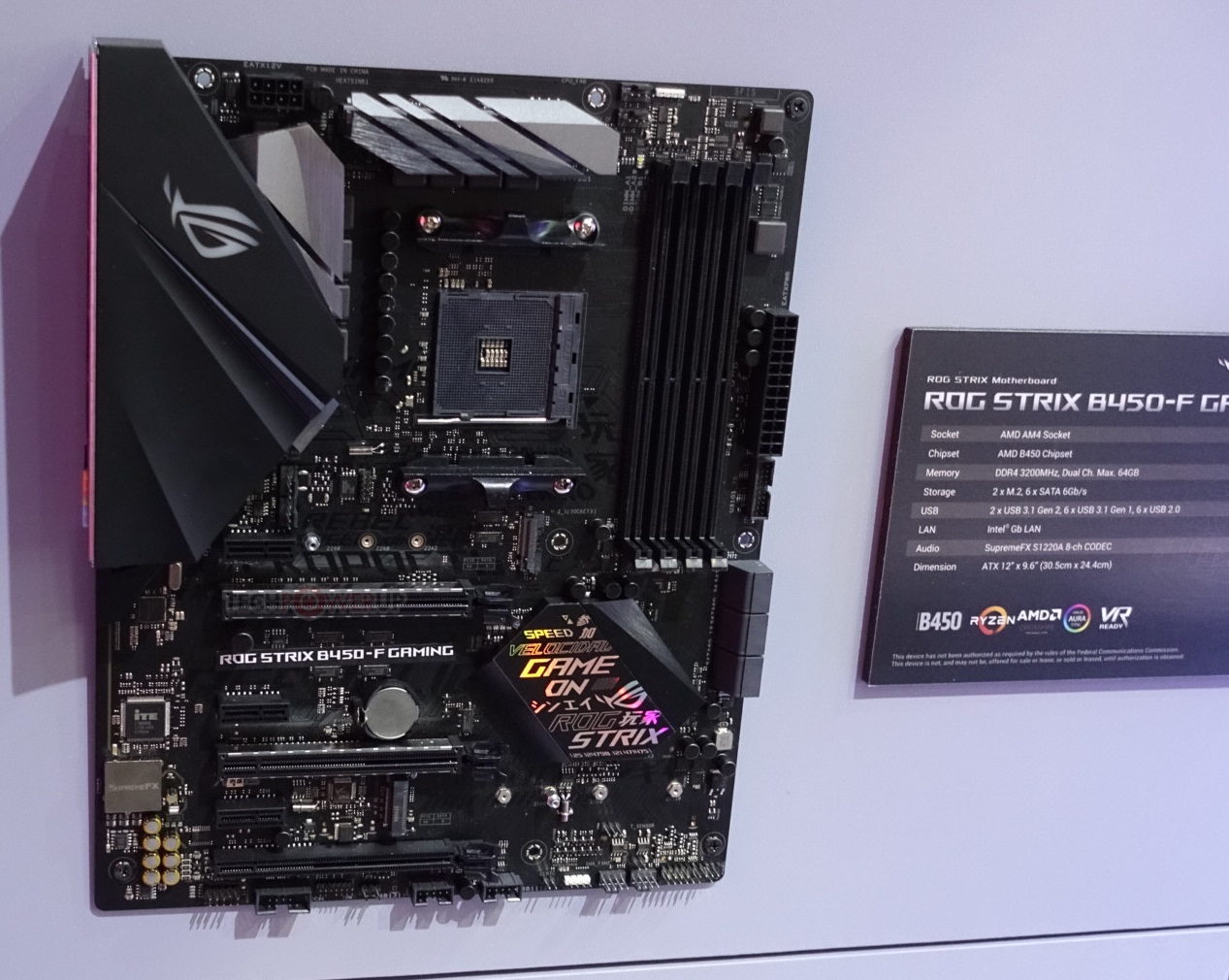 Placas madre B450 de Asus mostradas en Computex 2018