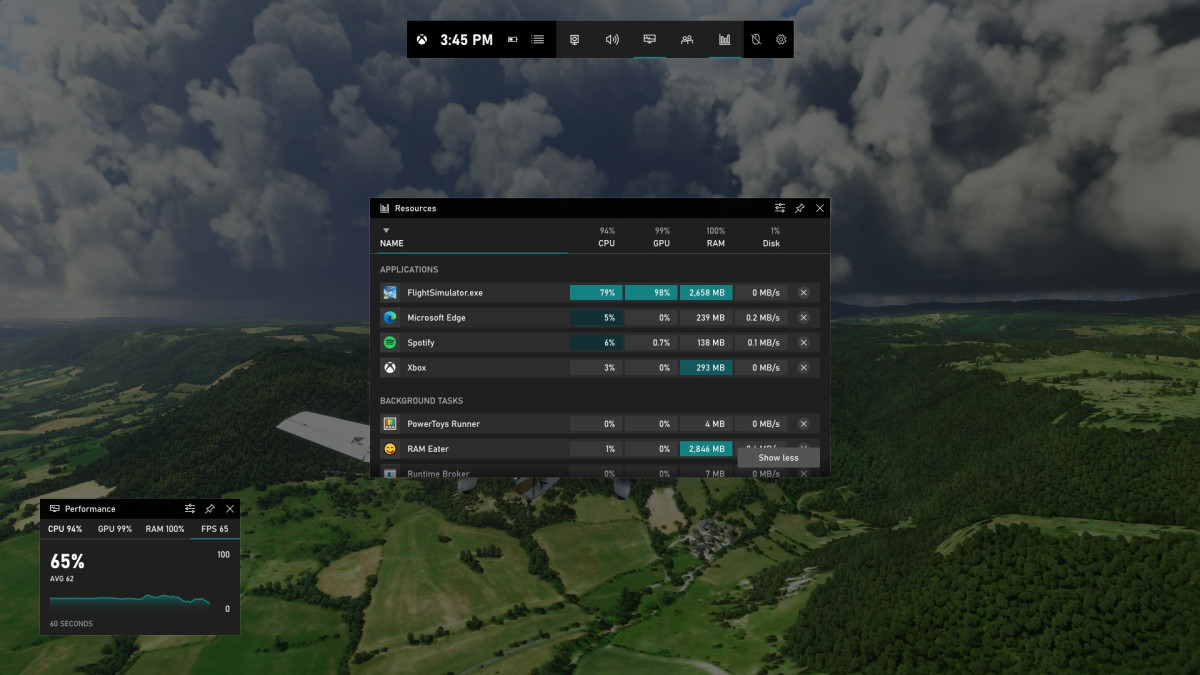La Xbox Game Bar obtiene seguimiento de CPU, GPU y RAM con la actualización de Windows 10