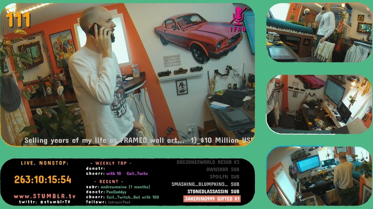 Un streamer de Twitch lleva 100 días encerrado en una habitación ...