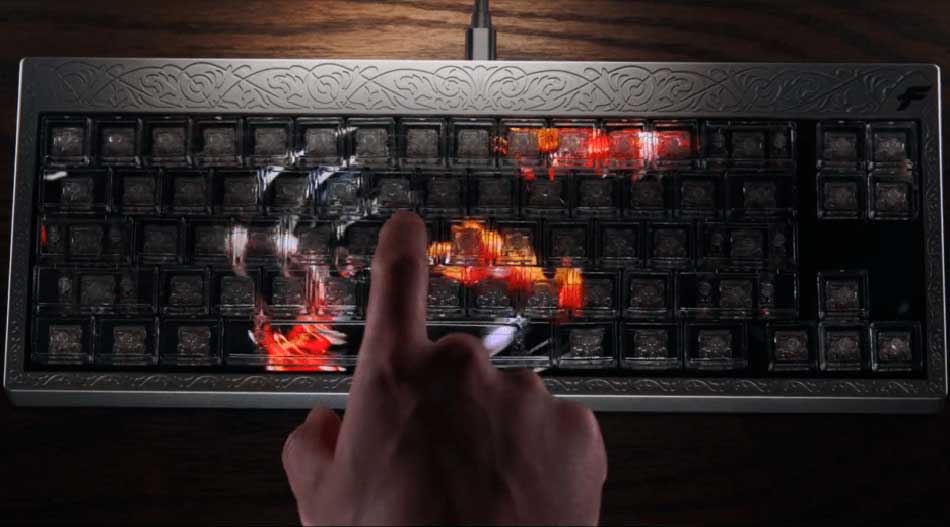 El teclado mecánico con pantalla debajo de las teclas y que funciona ...