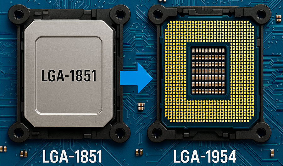 Intel deja el LGA-1851 y usará LGA-1954 en CPUs nuevas