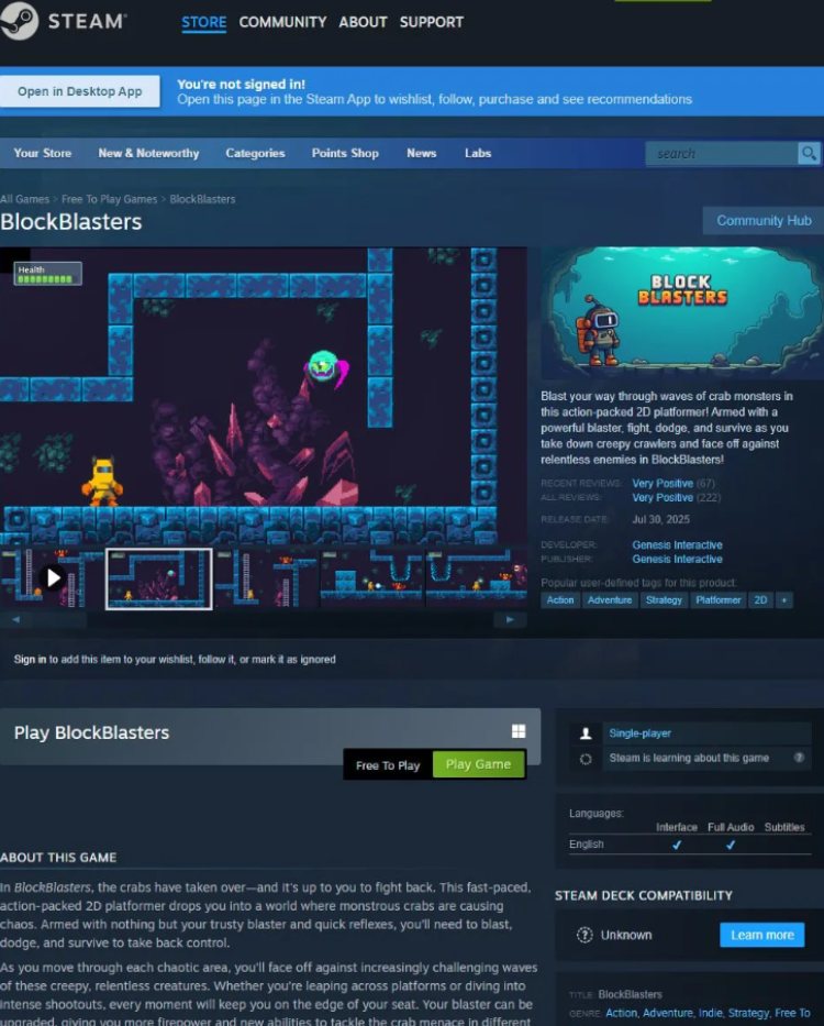 Steam retira BlockBlasters por malware que robaba criptomonedas