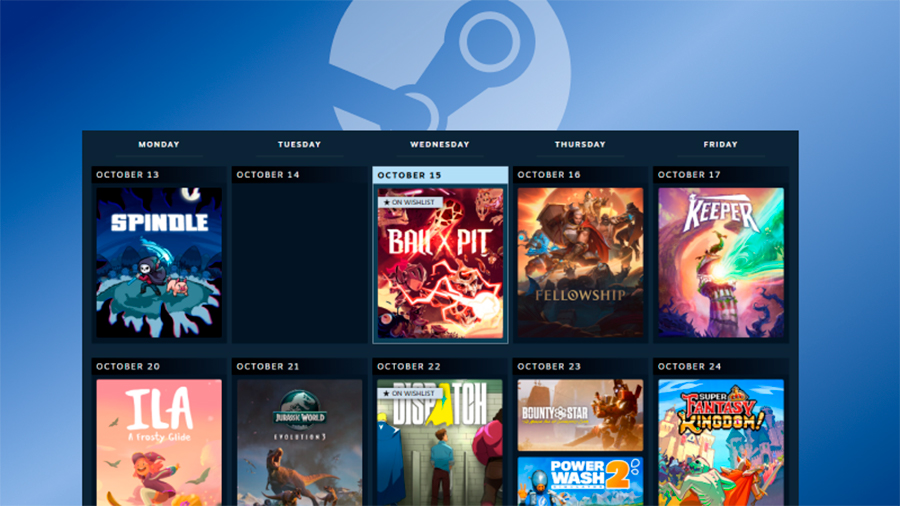Steam lanza su Calendario Personal para nuevos lanzamientos