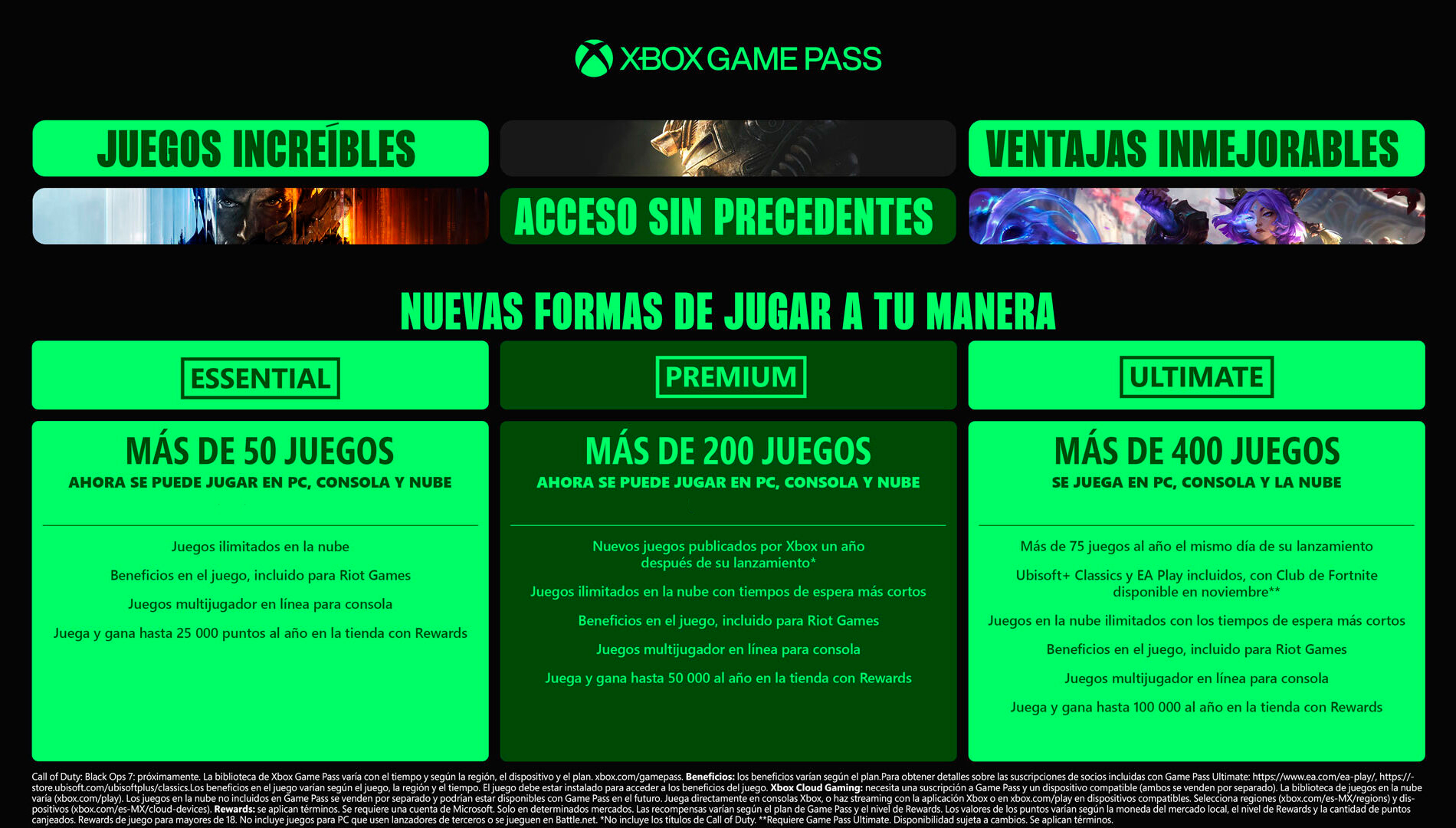Xbox Game Pass lanza planes Essential, Premium y Ultimate