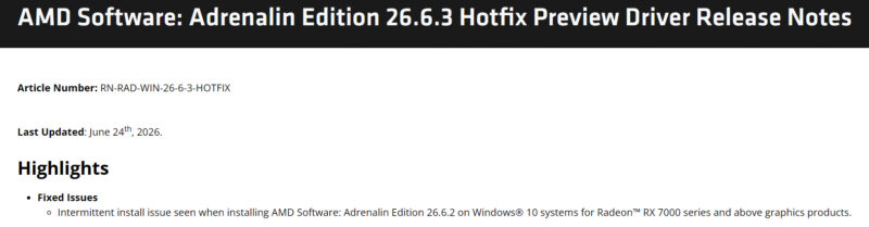AMD lanza el hotfix Adrenalin Radeon Software 26.6.3 para solucionar un ...