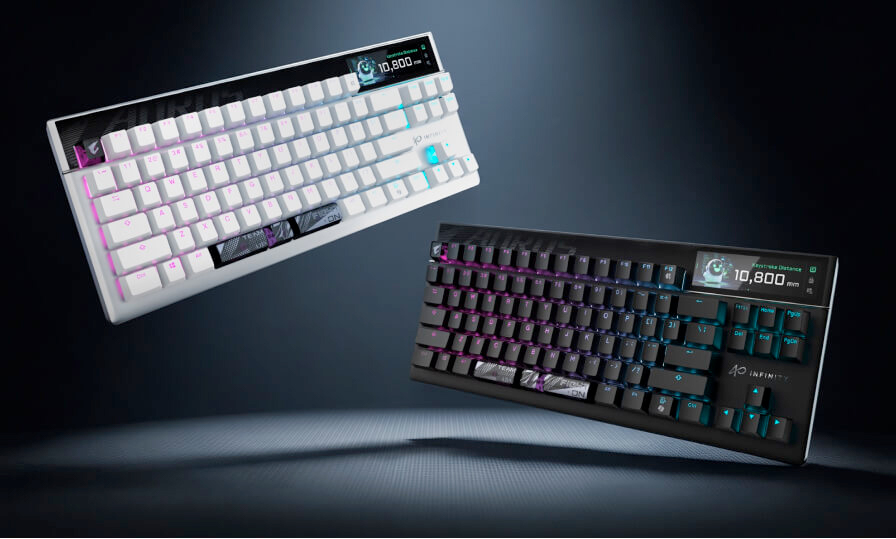 Gigabyte presentó el teclado AORUS K10 Infinity con pantalla OLED y el ...